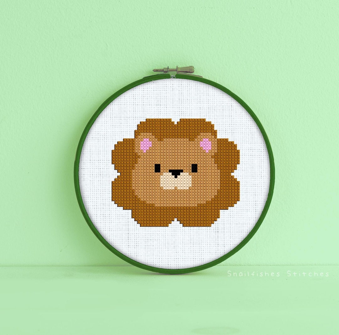 Lion Cross Stitch Pattern - Jungle Animal Cross Stitch Pattern - Lion ...