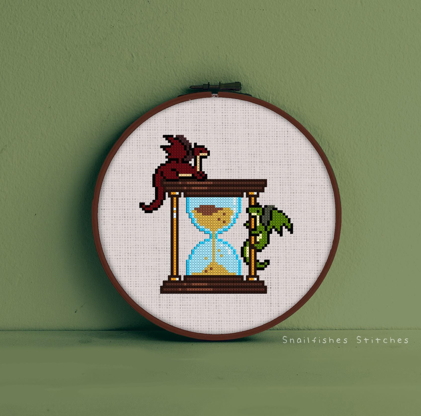 Hourglass Dragon Cross Stitch Pattern - Dragon Cross Stitch Pattern ...