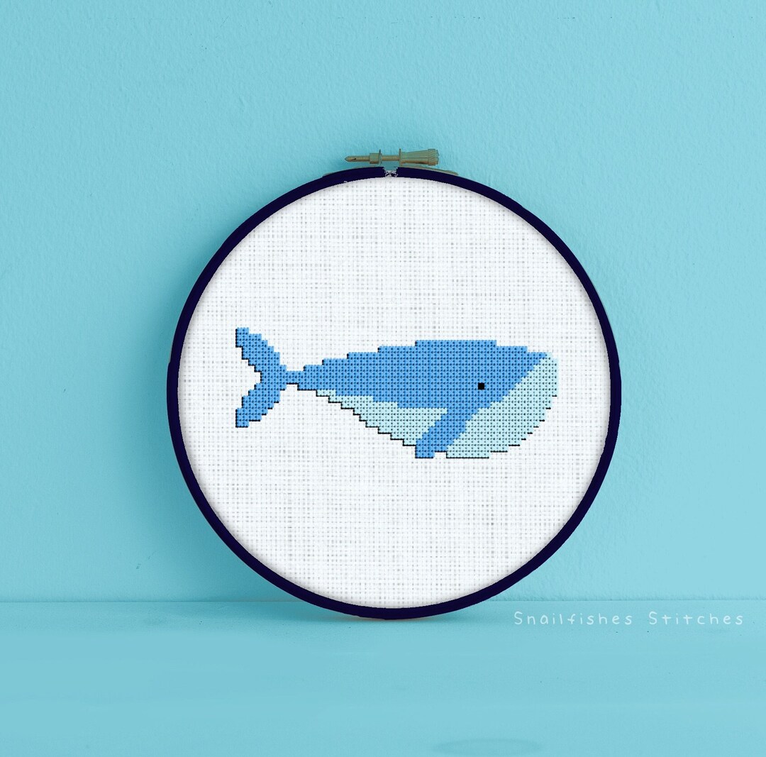 Whale Cross Stitch Pattern - Whale Cross Stitch - Ocean Animal Cross ...