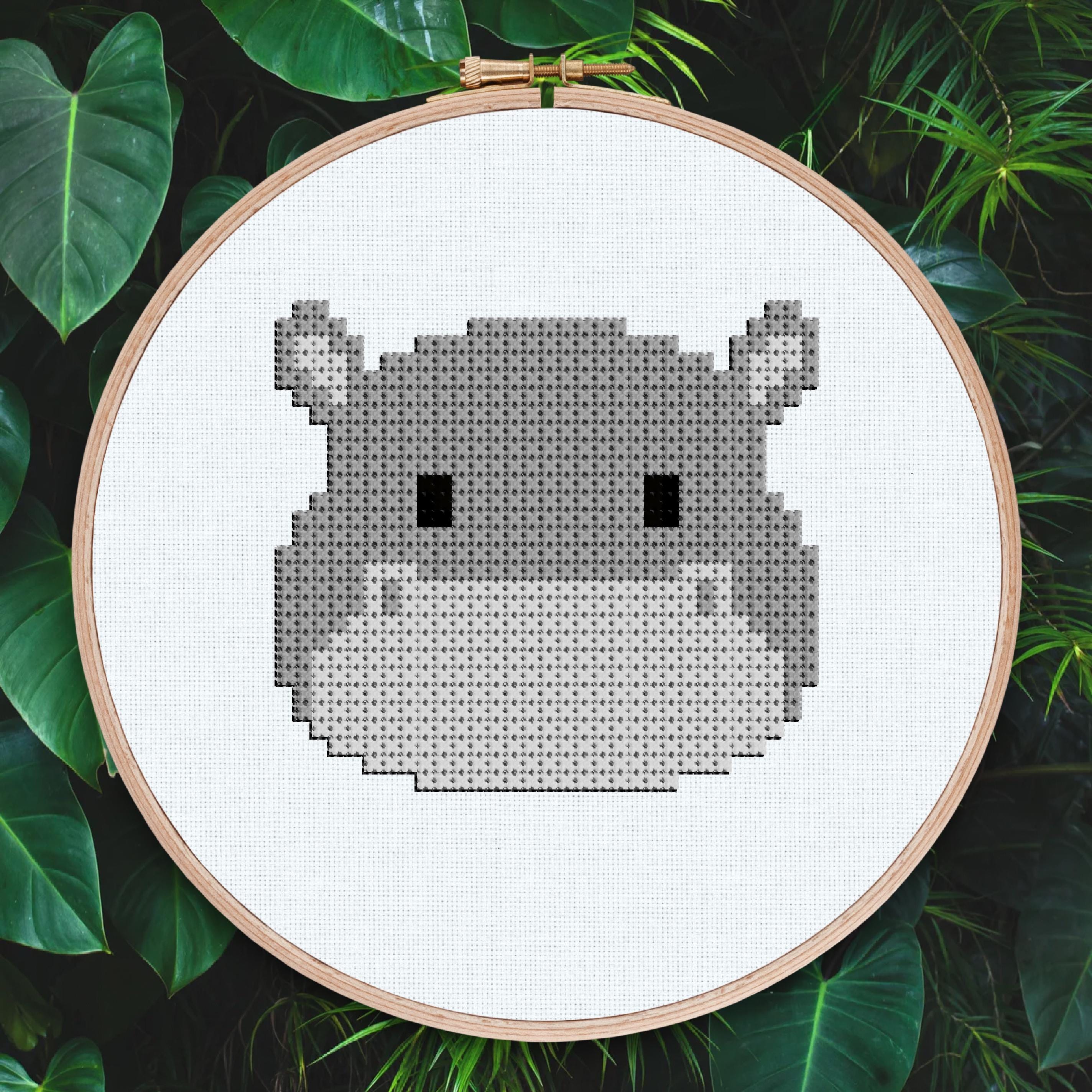 Hippo Cross Stitch Pattern - Hippo Cross Stitch - Hippopotamus Cross ...