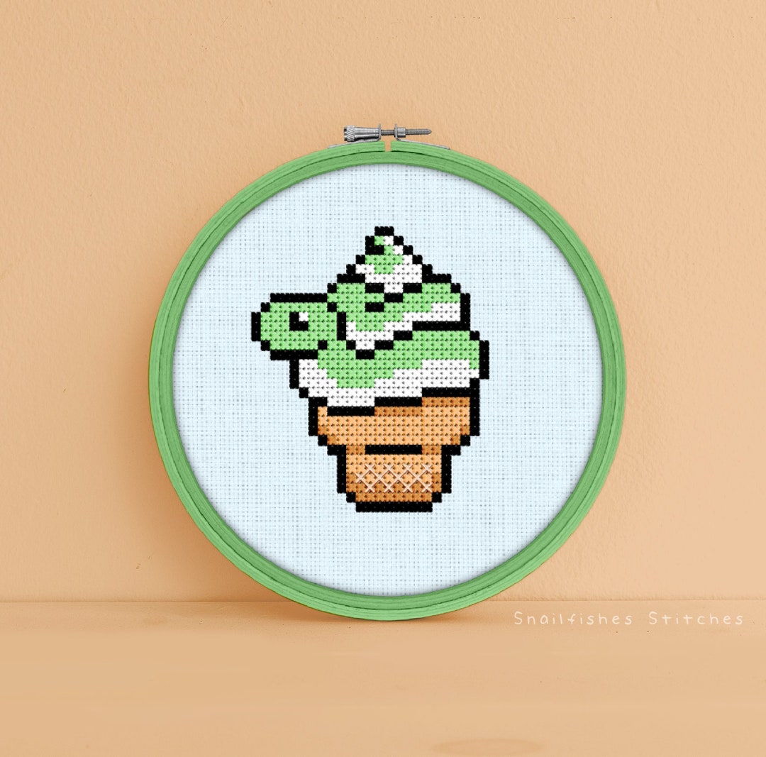 Matcha Soft Ssserve Cross Stitch Pattern - Snake Cross Stitc Pattern ...