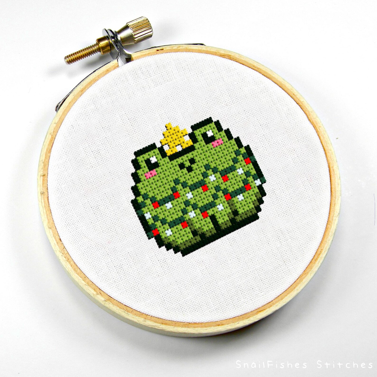 Christmas Tree Frog Cross Stitch Pattern - Tree Frog Cross Stitch ...