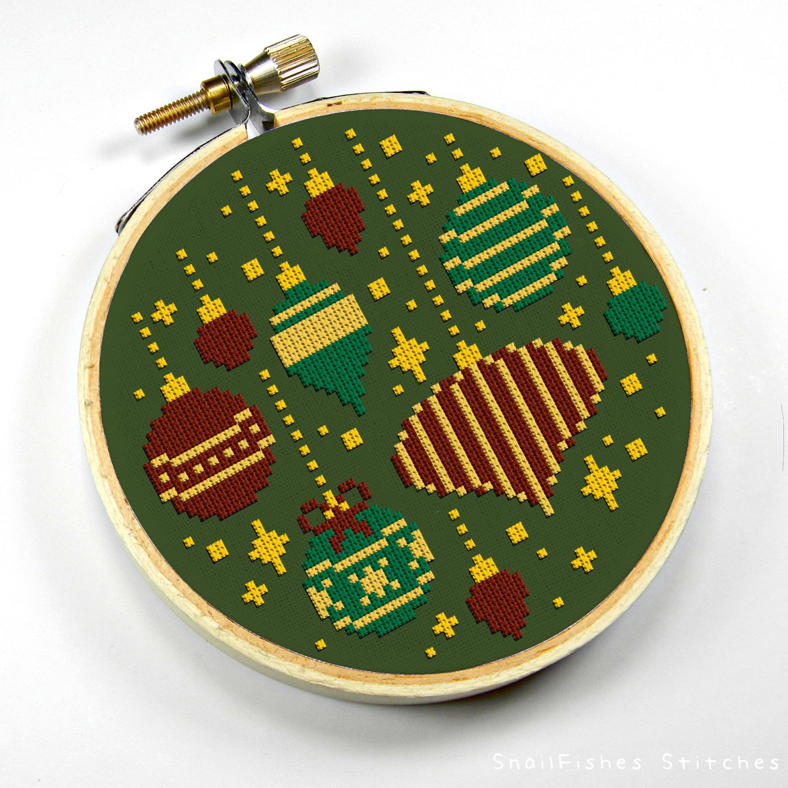 Christmas Ornament Cross Stitch Pattern - Christmas Cross Stitch ...