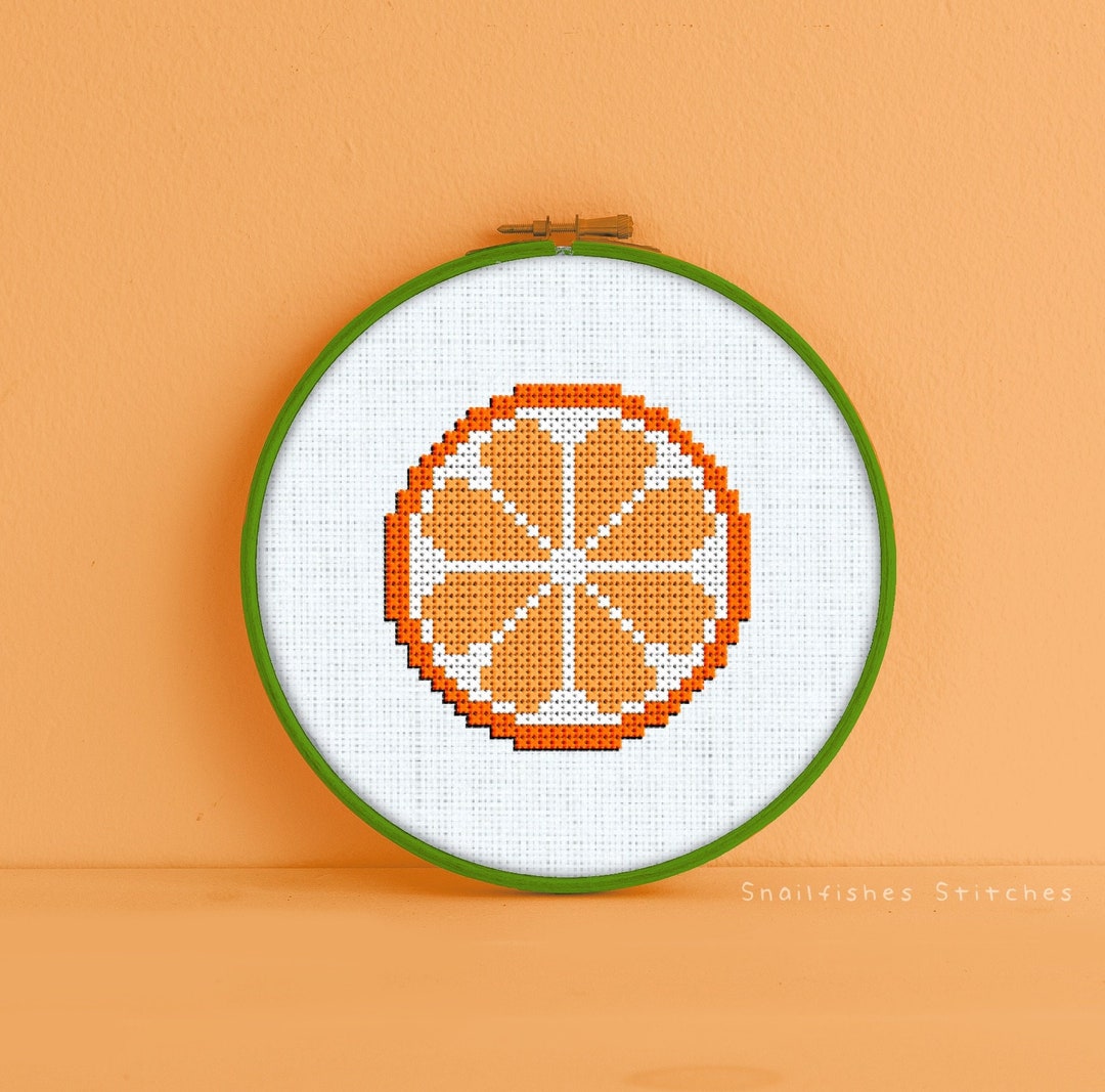 Orange Slice Cross Stitch Pattern - Orange Cross Stitch Pattern ...