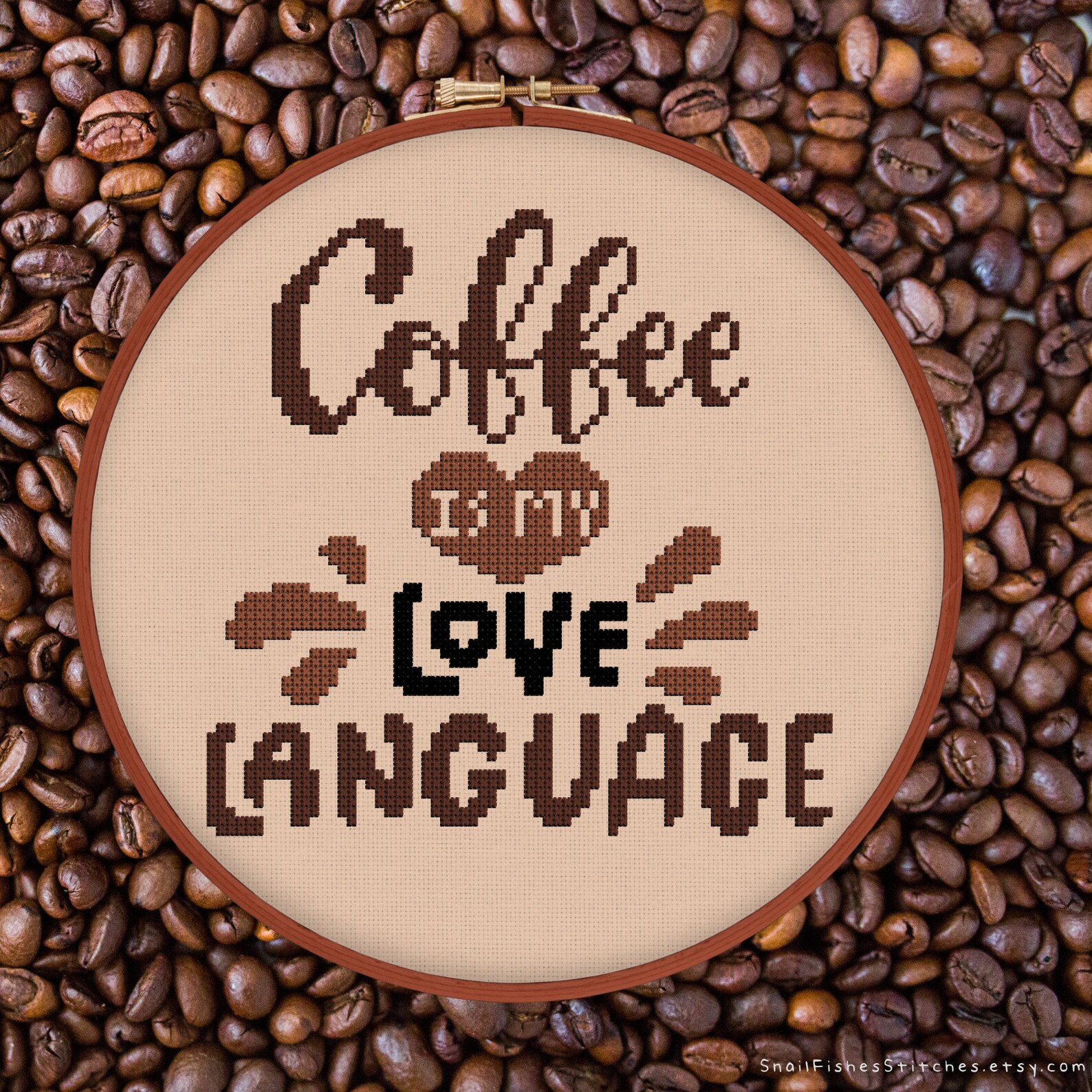 Coffee Cross Stitch Pattern - Coffee is My Love Language Cross Stitch ...