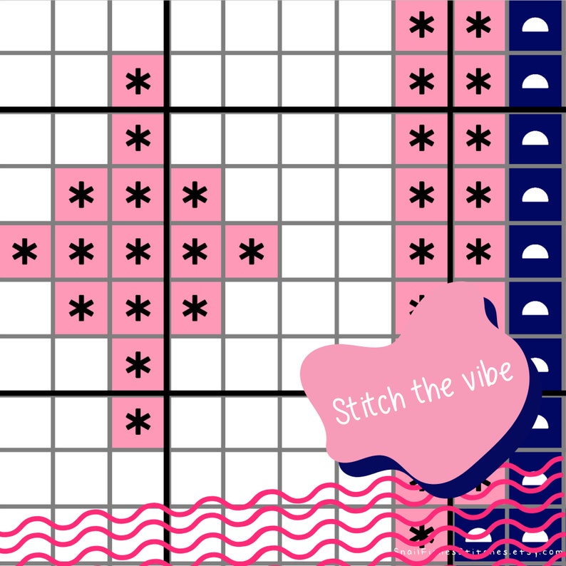 Vaporwave Mood Cross Stitch Pattern - Vaporwave Cross Stitch Pattern ...