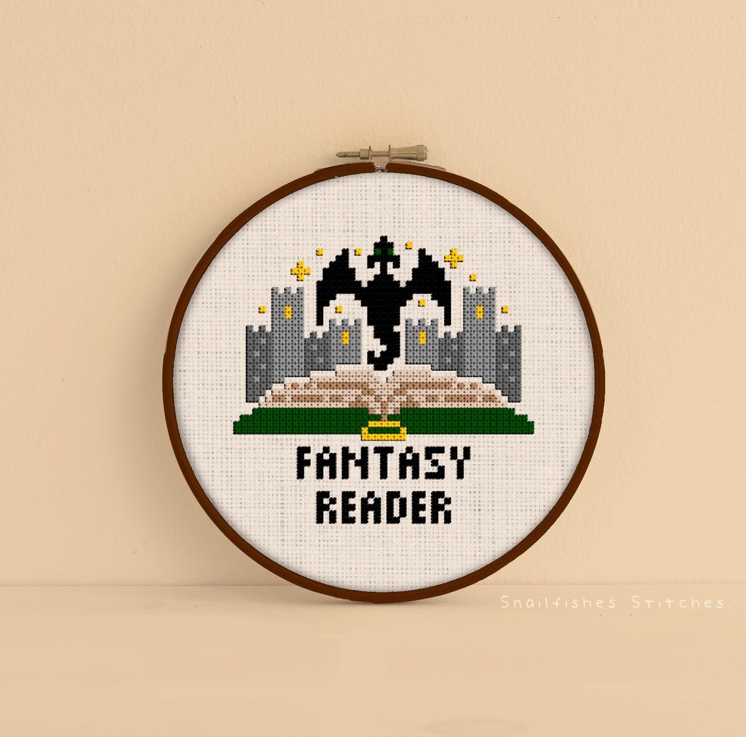 Bookish Fantasy Cross Stitch Pattern - Fantasy Cross Stitch Pattern ...