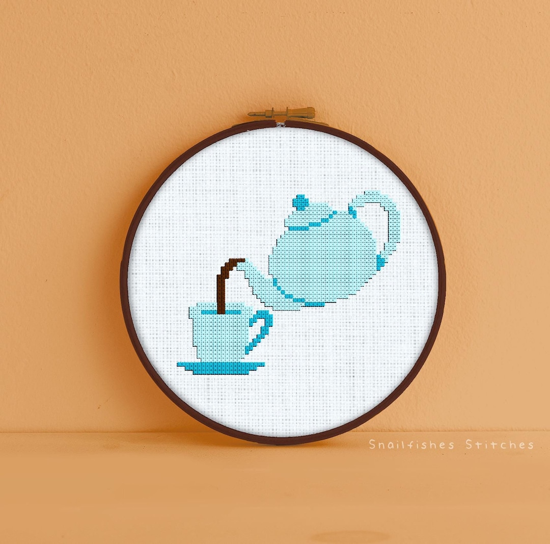 Pour the Tea Cross Stitch Pattern - Pouring Tea Cross Stitch Pattern ...