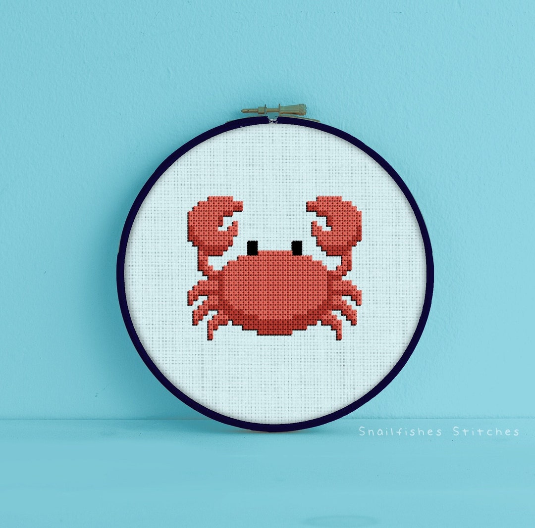 Crab Cross Stitch Pattern - Crab Cross Stitch - Ocean Animal Cross ...