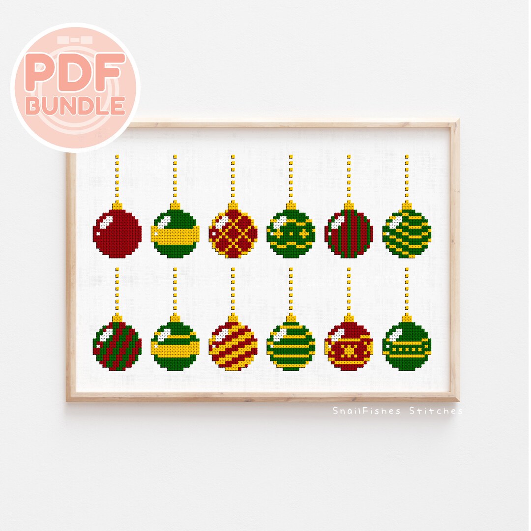 Christmas Ornament Cross Stitch Pattern Bundle - Christmas Ornament ...