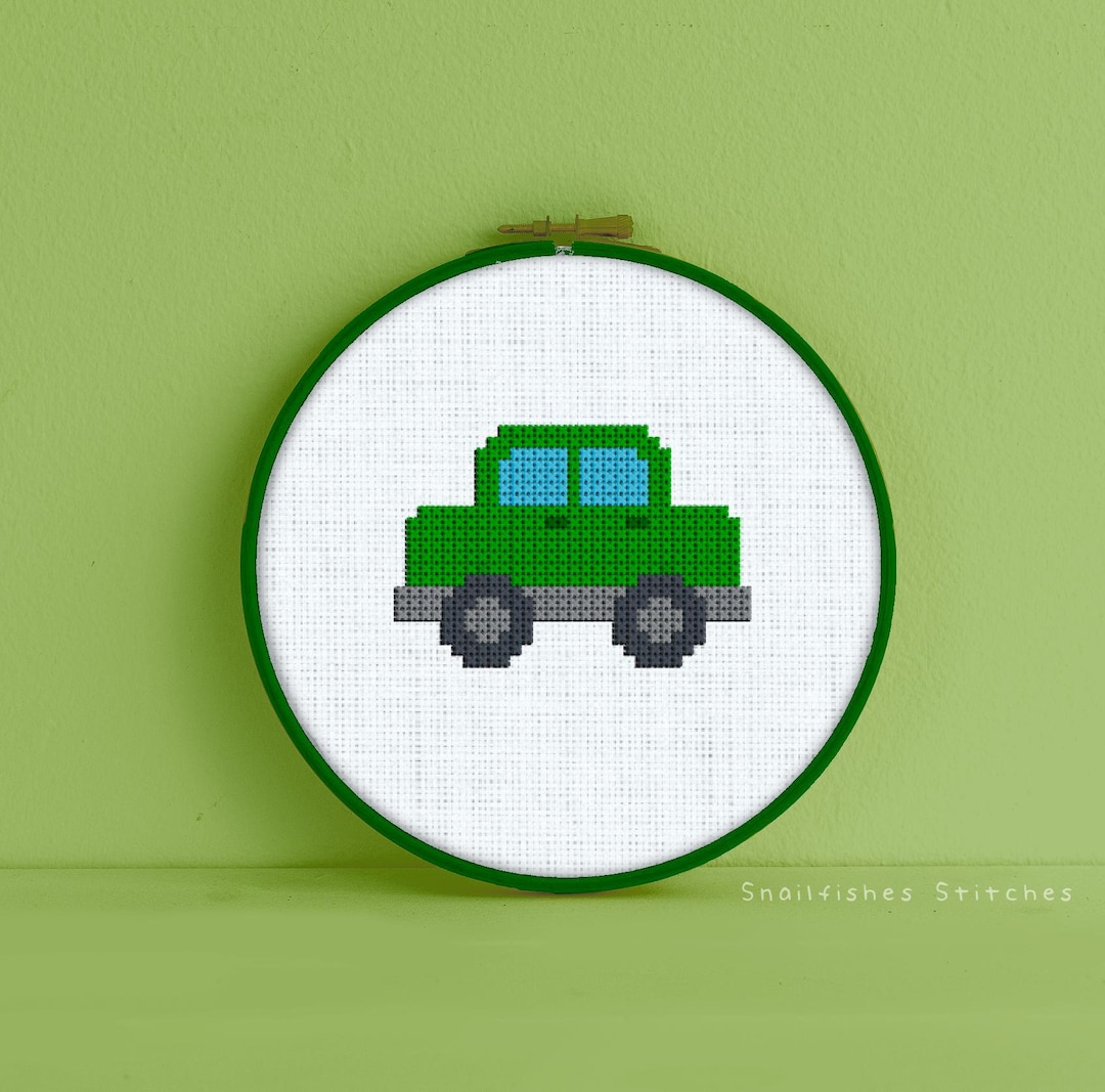 Car Cross Stitch Pattern - Car Cross Stitch - Vehicle Cross Stitch ...