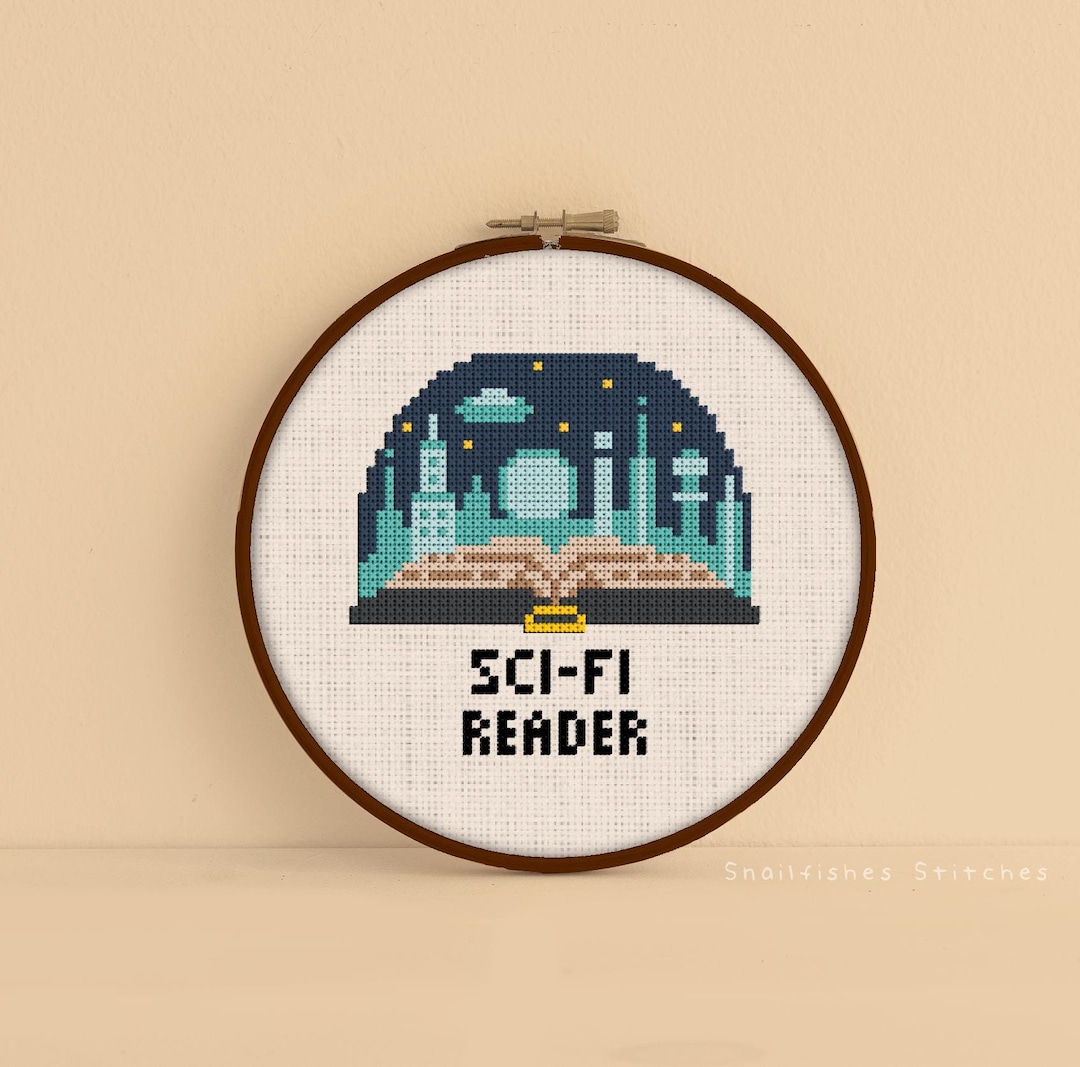 Bookish Sci-fi Cross Stitch Pattern - Bookish Cross Stitch Pattern ...