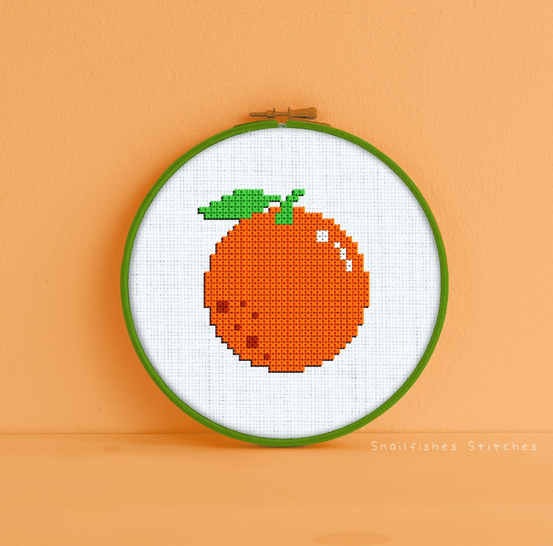 Orange Fruit Cross Stitch Pattern - Orange Cross Stitch Pattern ...