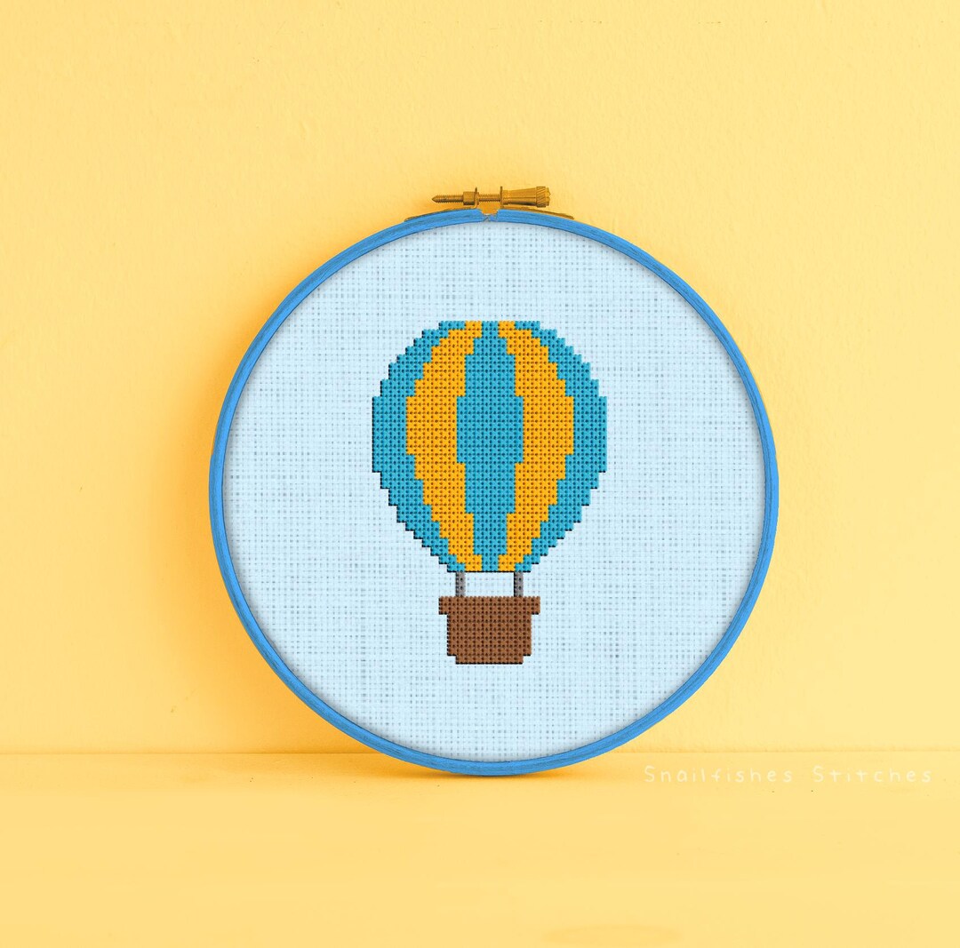 Hot Air Balloon Cross Stitch Pattern - Balloon Cross Stitch Pattern ...