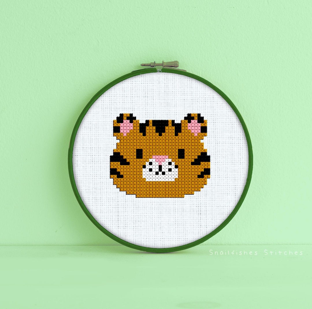 Tiger Cross Stitch Pattern - Jungle Animal Cross Stitch Pattern ...