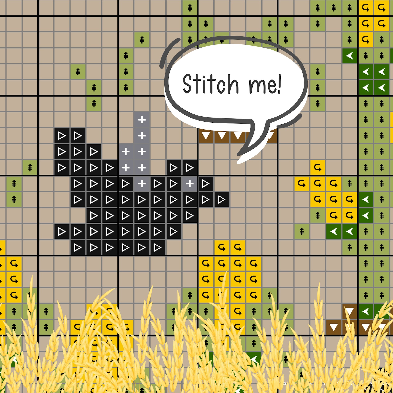Corn Field Cross Stitch Pattern - Corn Field Cross Stitch - Corn Cross ...