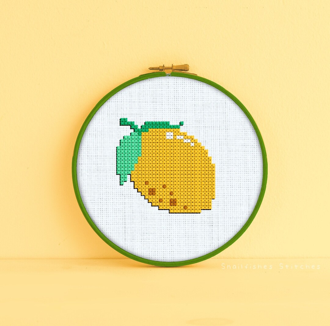 Lemon Fruit Cross Stitch Pattern - Lemon Cross Stitch Pattern - Lemon ...