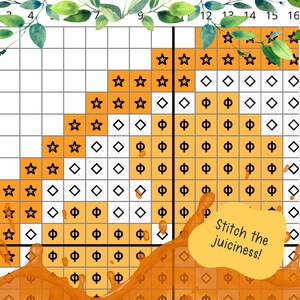 Orange Slice Cross Stitch Pattern - Orange Cross Stitch Pattern ...