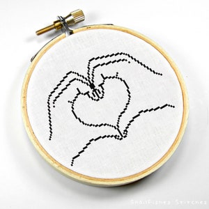 Heart Hands Cross Stitch Pattern - Heart Hands Cross Stitch - Love ...