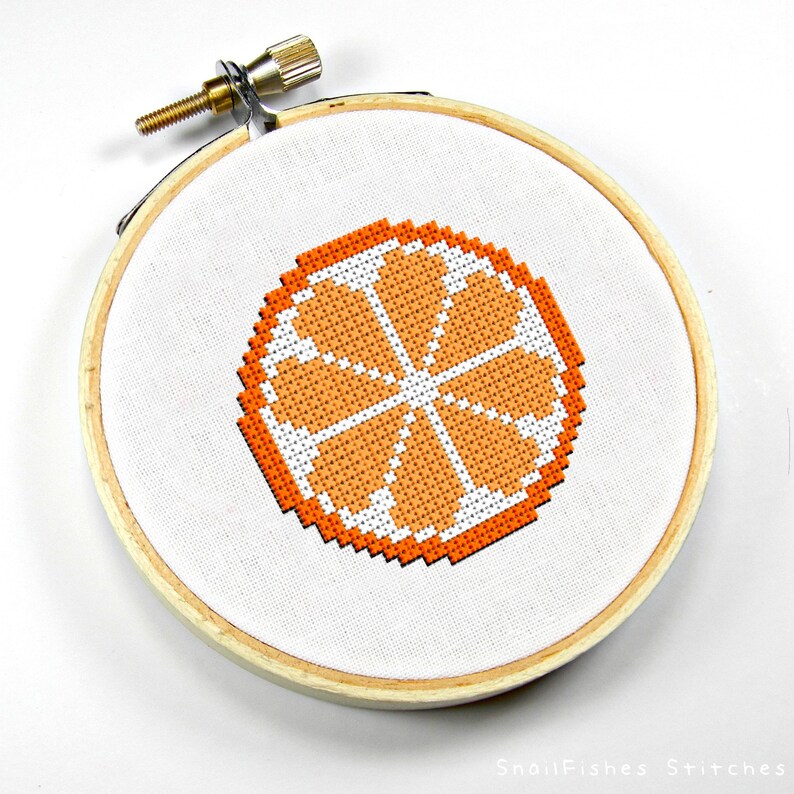 Orange Slice Cross Stitch Pattern - Orange Cross Stitch Pattern ...