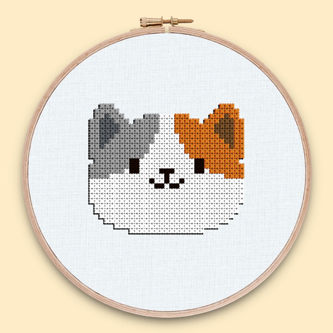 Calico Cat Cross Stitch Pattern - Calico Cross Stitch Pattern - Cat ...
