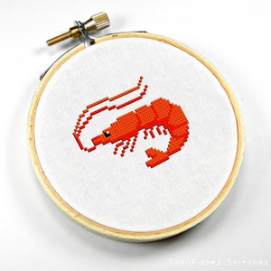 Shrimp Cross Stitch Pattern - Shrimp Cross Stitch - Shrimp Stitch ...