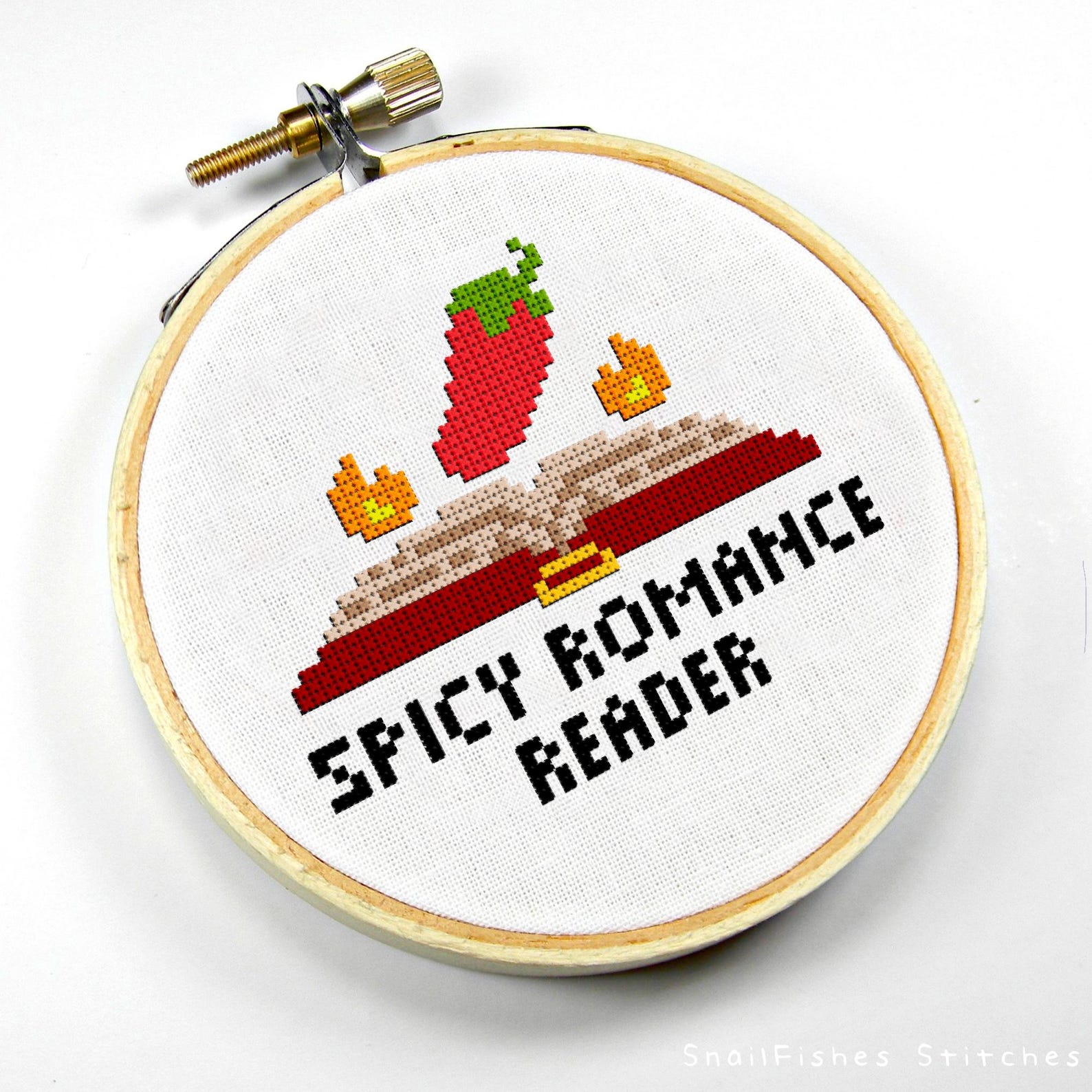 Bookish Spicy Romance Cross Stitch Pattern - Spicy Romance Cross Stitch ...
