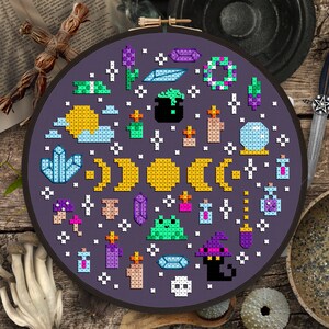 Magical Cross Stitch Pattern - Magic Cross Stitch Pattern - Magic Witch ...