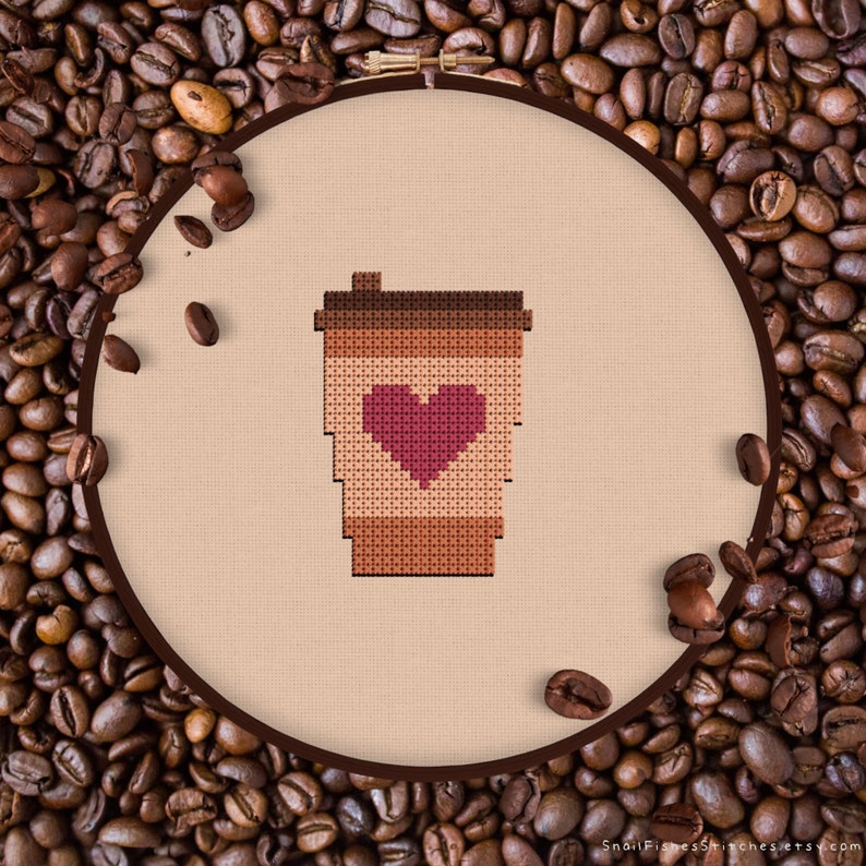Coffee Cup Cross Stitch Pattern Simple Coffee Cup Cross - Etsy