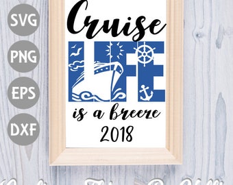 Cruise Life SVG PNG DXF Cruise Design Silhouette Design