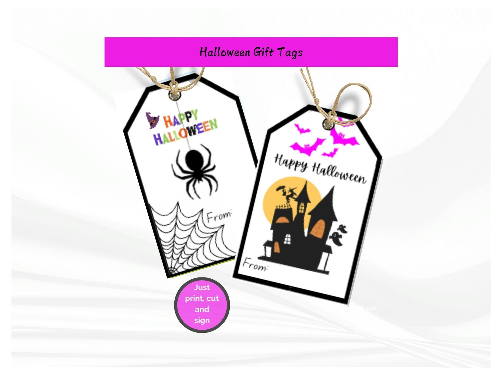 Halloween Printable Gift Tags, Trick or Treat Bag Tags (PDF Files) - Etsy