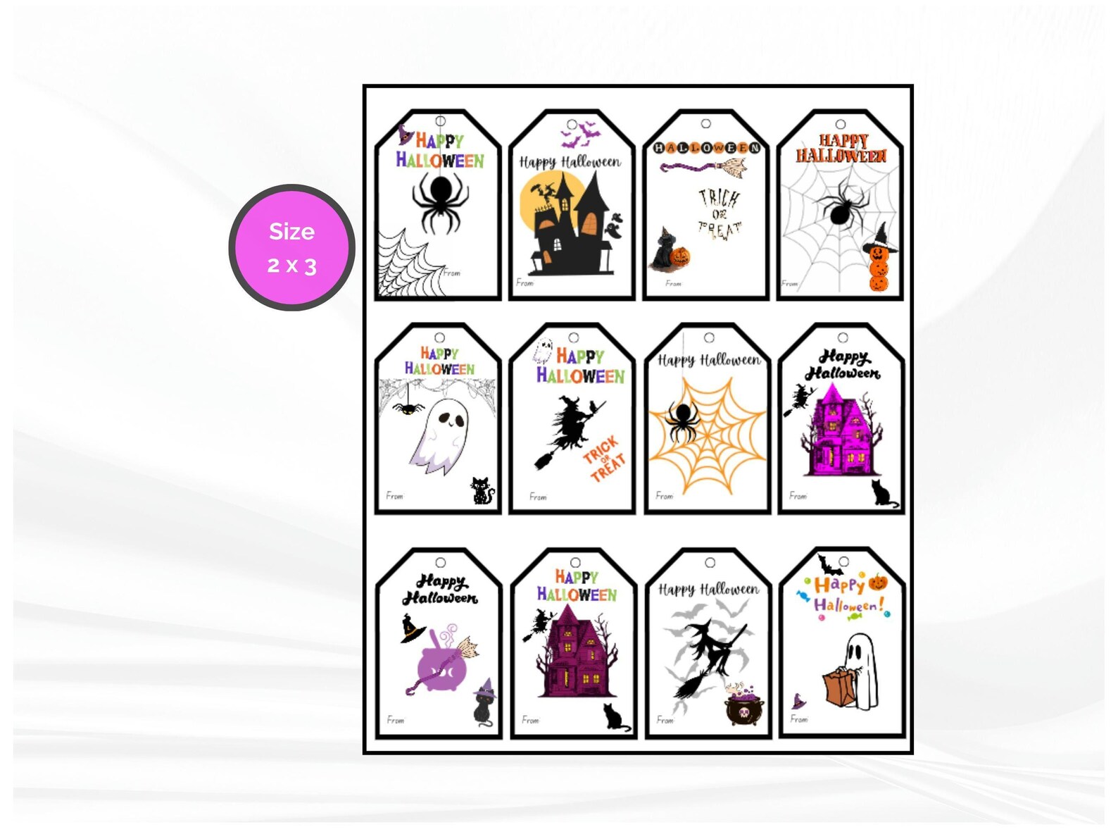 Halloween Printable Gift Tags, Trick or Treat Bag Tags (PDF Files) - Etsy