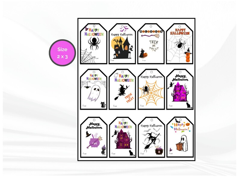 Halloween Printable Gift Tags, Trick or Treat Bag Tags (PDF Files) - Etsy