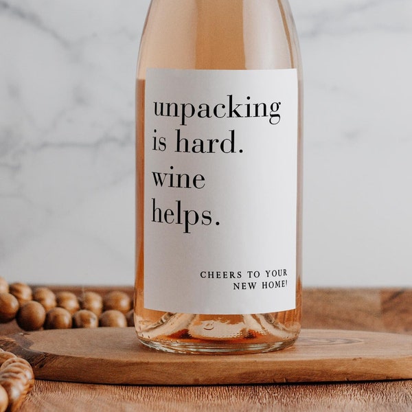Housewarming Wine Sticker - Etsy