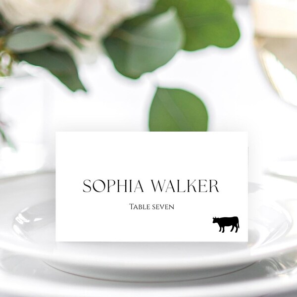Wedding Place Cards With Meal Choice - Etsy
