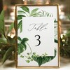 Greenery and Gold Tri-fold Table Number Template, Editable Tri-fold ...