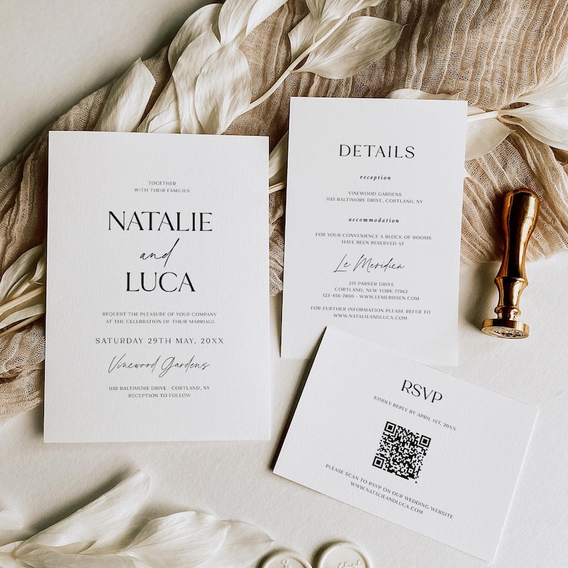 Minimal Wedding Invitation - Etsy