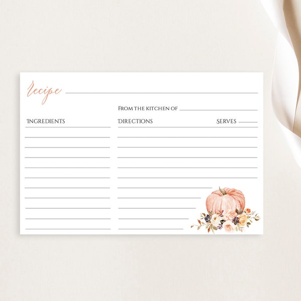 Fall Recipe Cards - Etsy