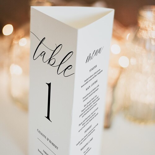 Modern Tri-fold Table Number Template Instant Download - Etsy