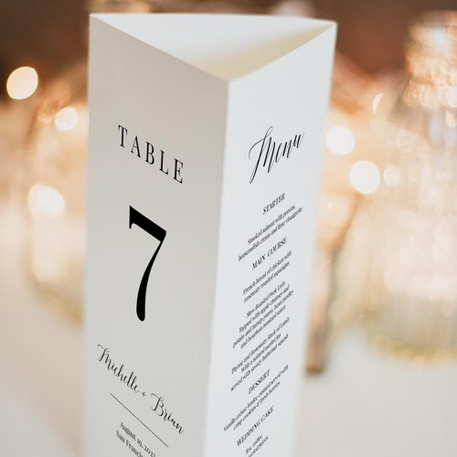 Tri-fold Table Numbers Template Tri-fold Menu Seating Plan - Etsy