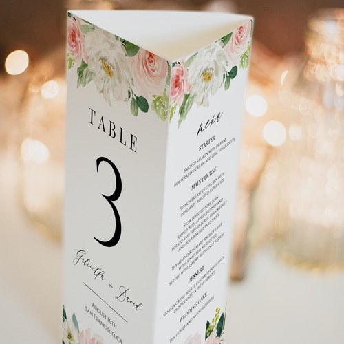Boho Tri-fold Table Number Template Editable Tri-fold Table - Etsy