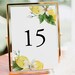 Lemon Table Number Template, Instant Download, Editable Table Numbers ...