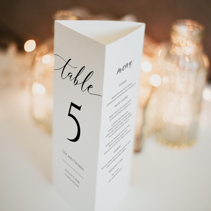 Table Number Tent - Etsy