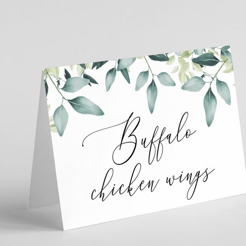 Editable Buffet Card Template Printable Food Label - Etsy