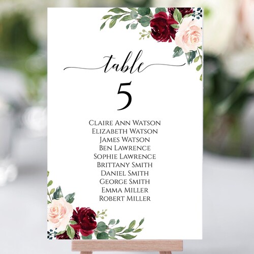 Table Number Template Instant Download Fully Editable - Etsy