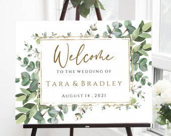 Eucalyptus Welcome Sign Template Instant Download Editable | Etsy
