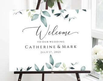 Eucalyptus Welcome Sign Template Instant Download Editable | Etsy