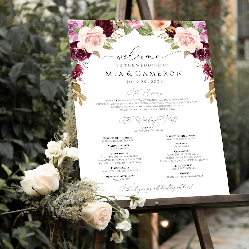 Wedding Program Sign - Etsy