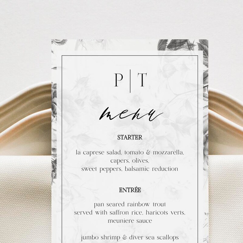 Monogram Menu - Etsy