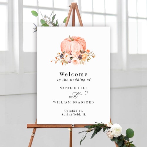 Fall Wedding Welcome Sign Autumn Welcome Sign Printable - Etsy
